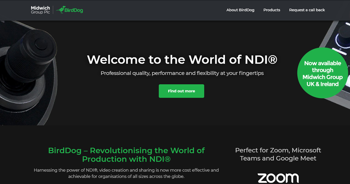 BirdDog NDI Cameras, Software & Accessories | Midwich